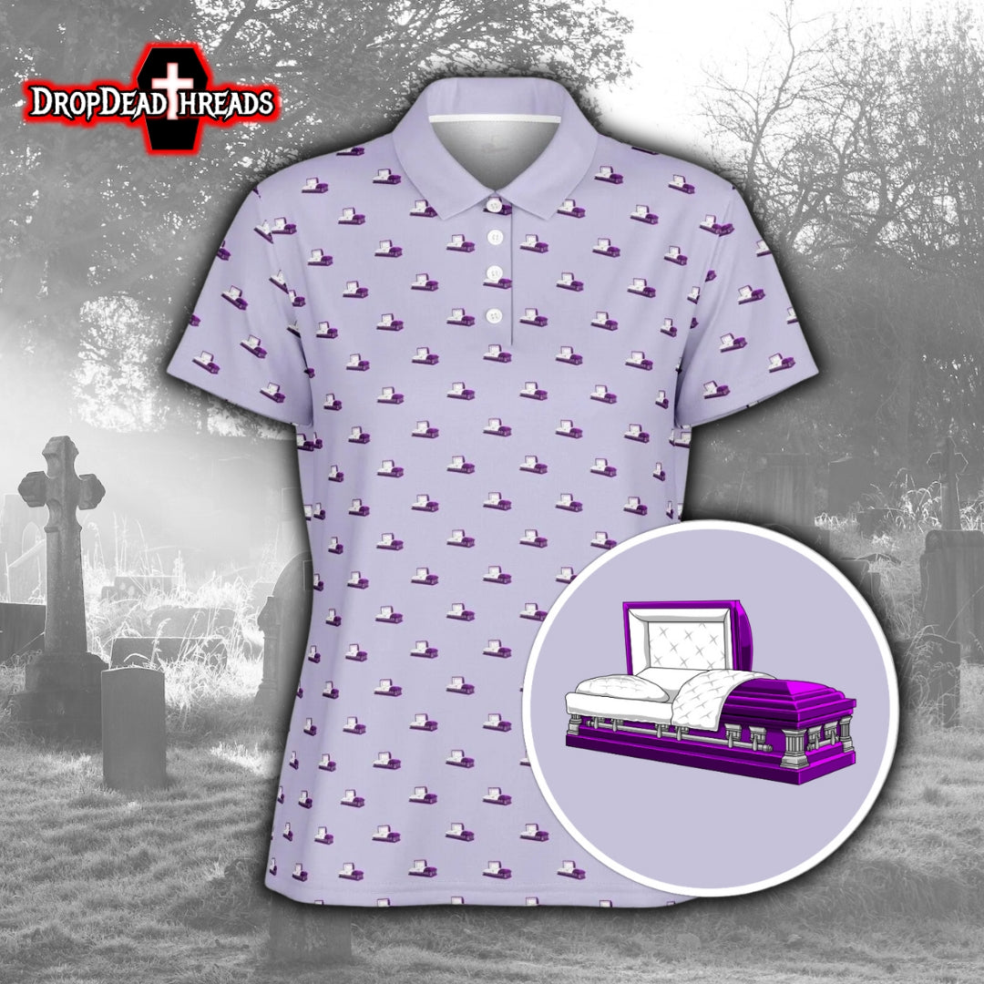 Purple Casket on Melrose - Golf Polo Shirt – Drop Dead Threads
