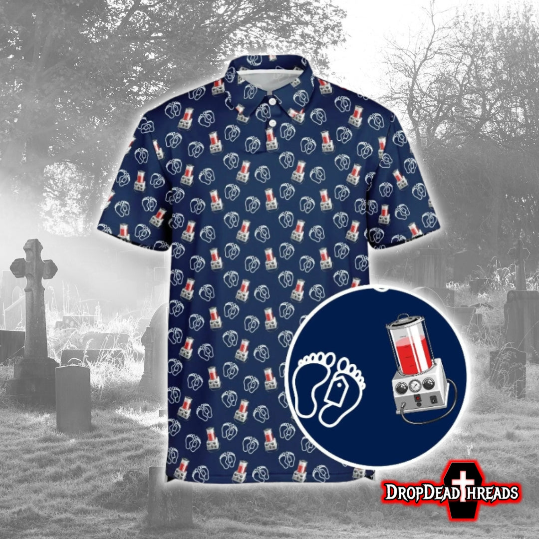 Morti-Boy Embalmer on Navy Blue - Golf Polo Shirt – Drop Dead Threads