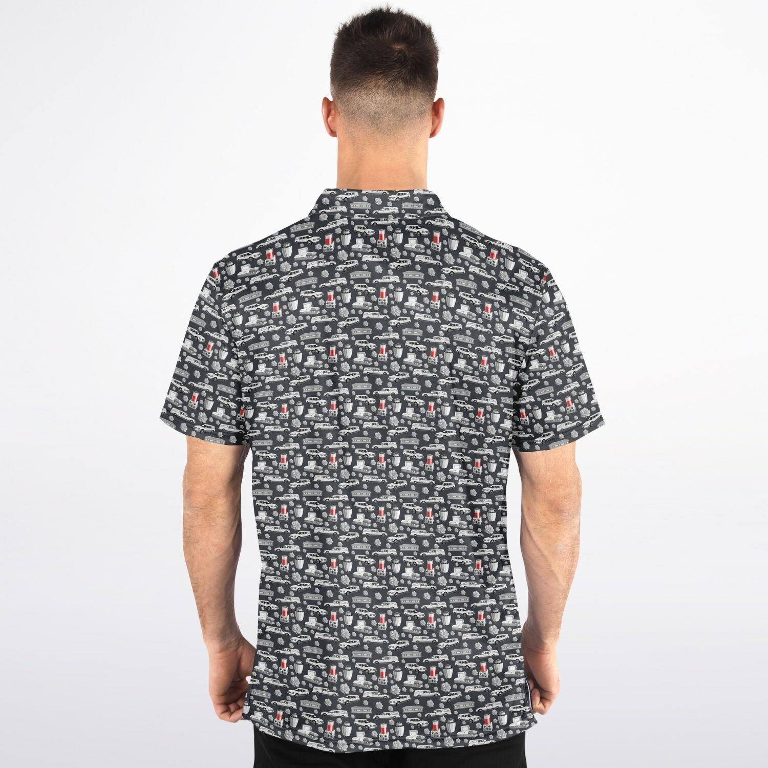 FUNeral Whiteout on Steel Grey - Golf Polo Shirt – Drop Dead Threads